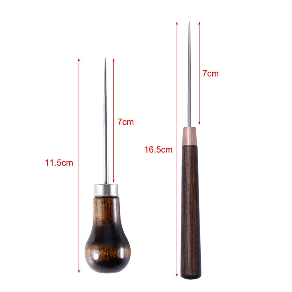 2Pcs Gourd Shape Awl Tailors Awl Wooden Handle Scr... – Grandado