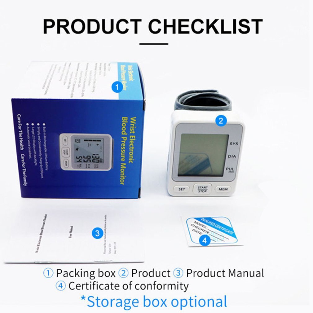 Wrist Blood Monitor Automatic Upper Arm Pulse Mete... – Vicedeal