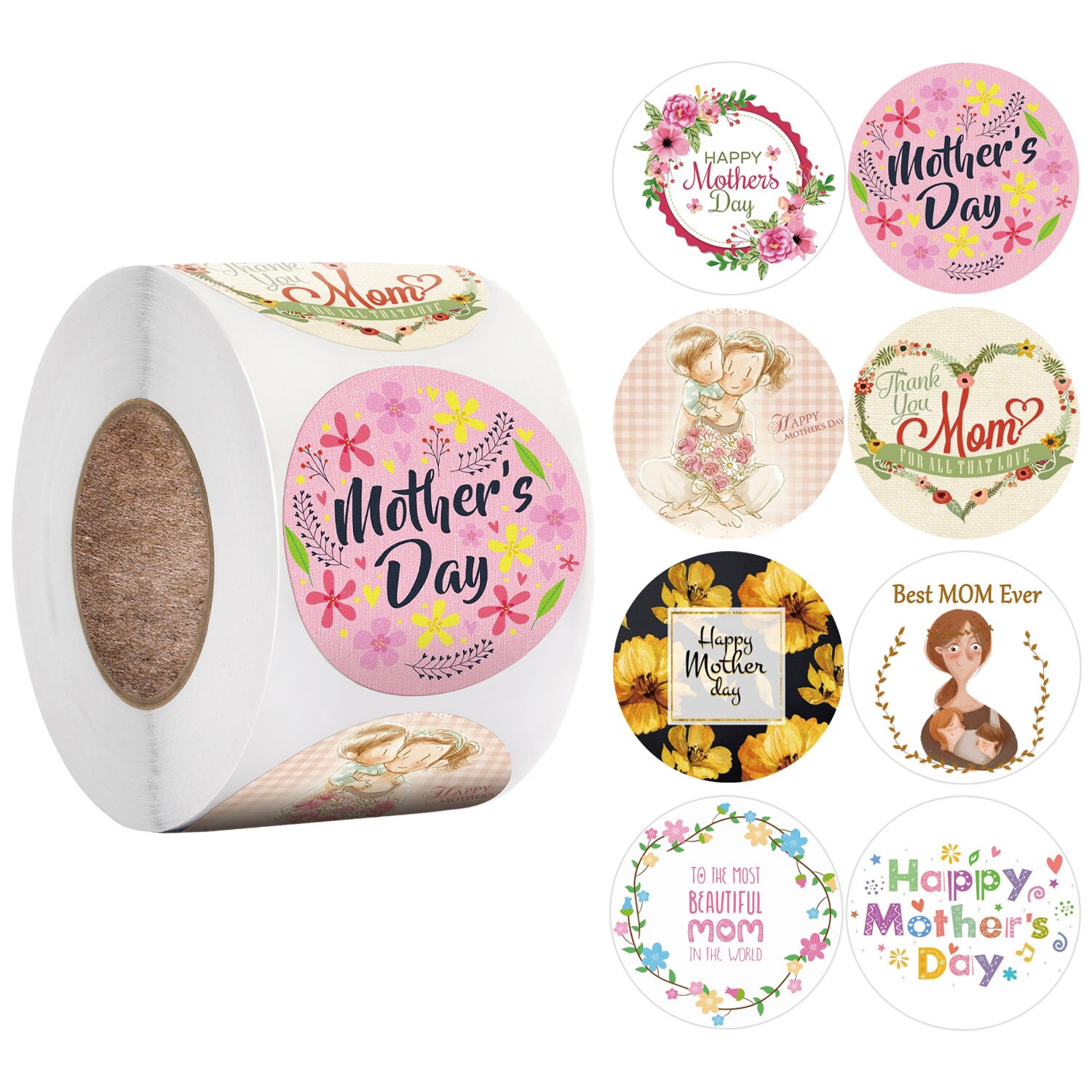 500pcs Happy Mothers Day Label Sticker Kraft 1 inc... – Vicedeal