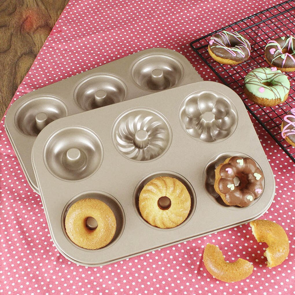 6 Cavity Doughnut Mold Carbon Steel Donut Baking P... – Grandado