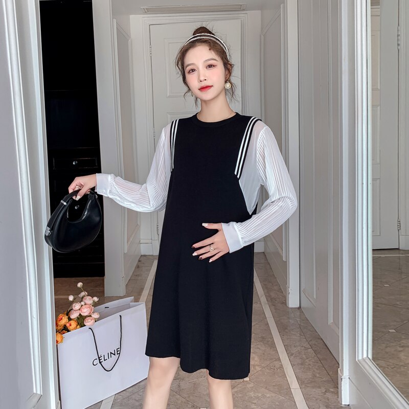 1576# 2022 Spring Korean Patchwork Maternity Dress... – Grandado