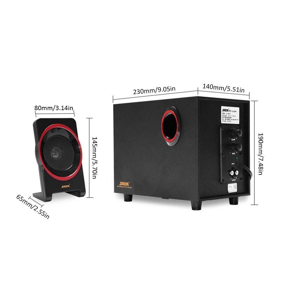 SL-8018 Multimedia PC Speakers 3.5mm USB 2.1 Deskt... – Grandado