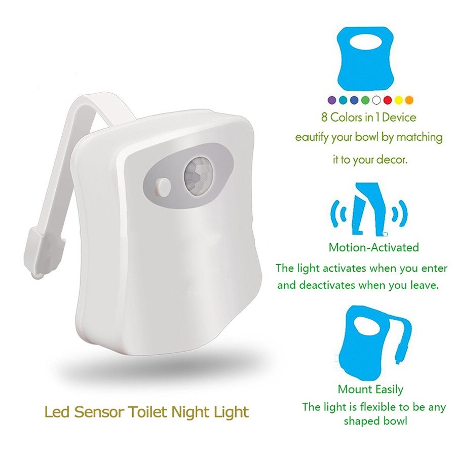 Sensor Wc Schüssel Lampe Wc Sitz LED Nacht Licht M... – Vicedeal