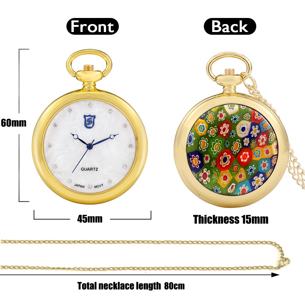 Shining Shell Round Dial Open Face Quartz Pendant ... – Grandado