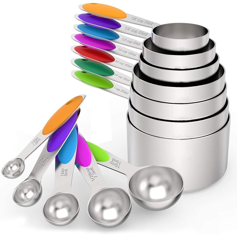 Measuring Cups And Spoons Set,Stainless Steel Meas... – Grandado