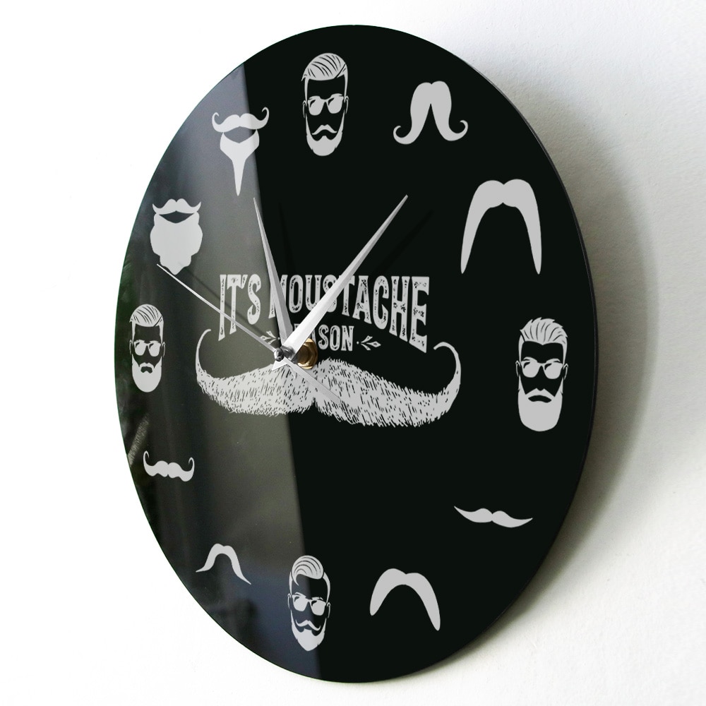 Hipster Mens Beard Season Funny Wall Clock Beard a... – Grandado
