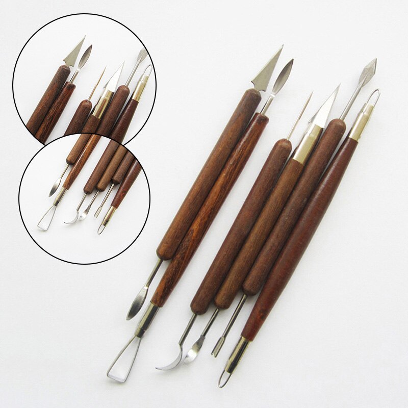 6pcs/set Sculpting Tools Wood Handle Pottery Set W... – Grandado
