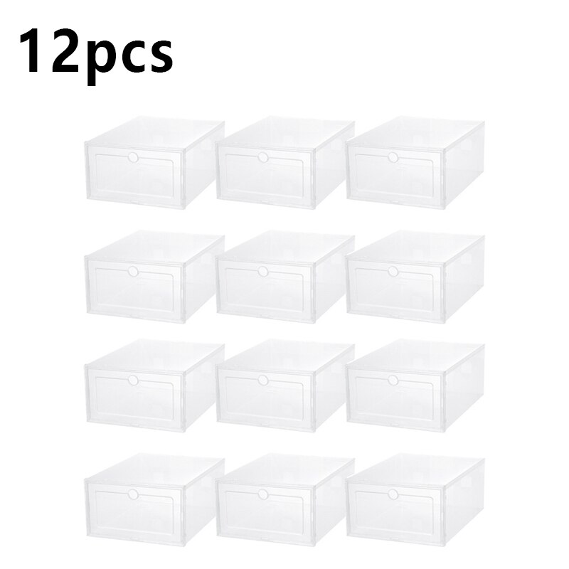 Clear 1-12pcs Shoe Box Set Foldable Storage Plasti... – Vicedeal