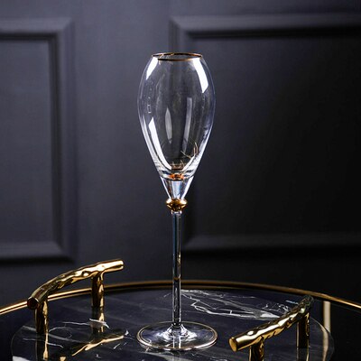 High-end Gold Painted Cup Mouth Champagne Glasses ... – Grandado