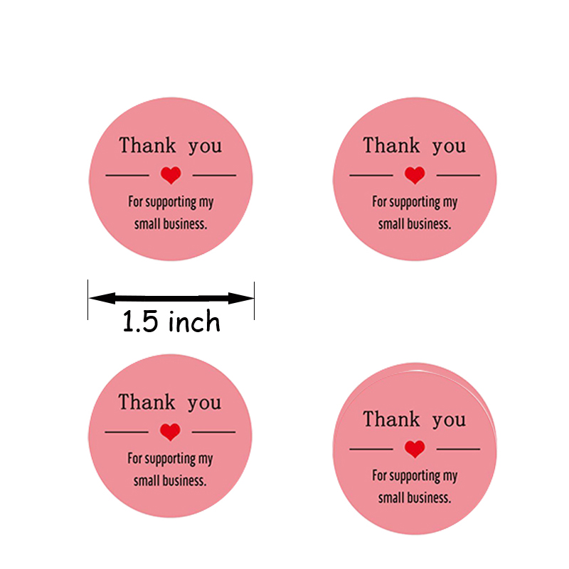 500Pcs/Roll Dank U Stickers Roze Sticker Seal Voor... – Vicedeal