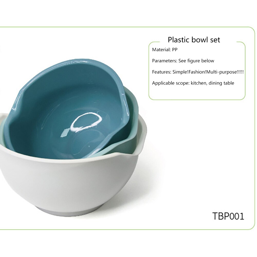 3 PCS Mixing Bowls Multi-Purpose Plastic Mixing Bo... – Grandado
