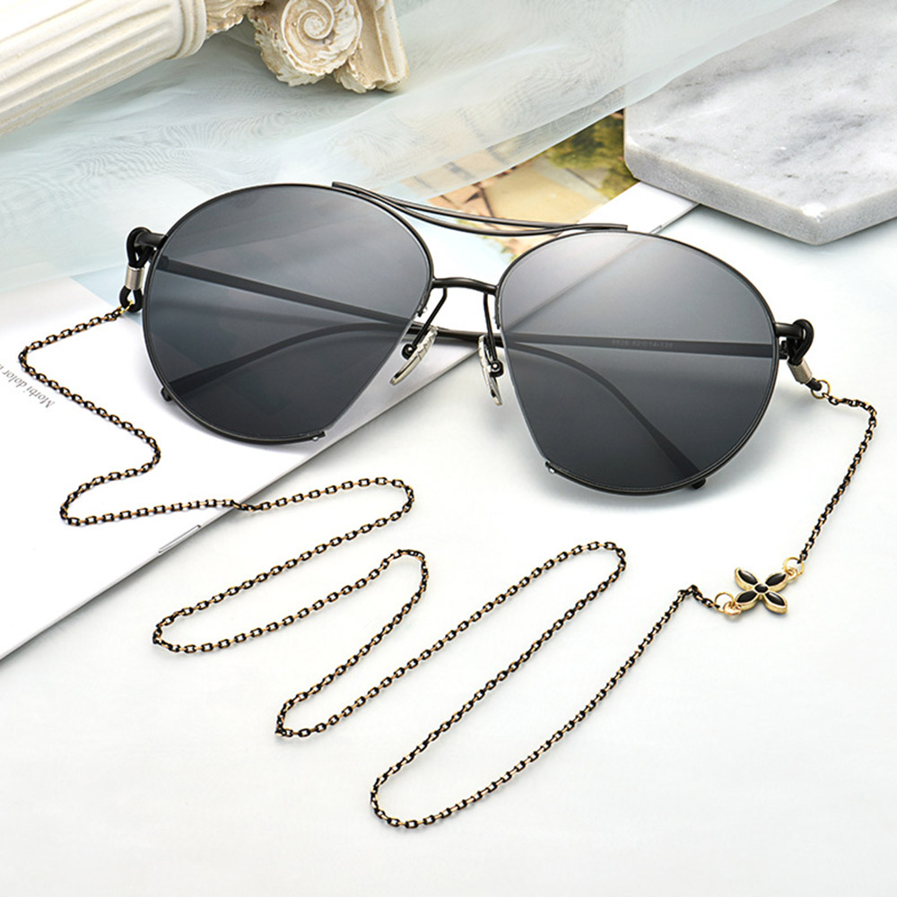 Men Women Metal Glasses Chain Sunglasses Flowers B... – Grandado