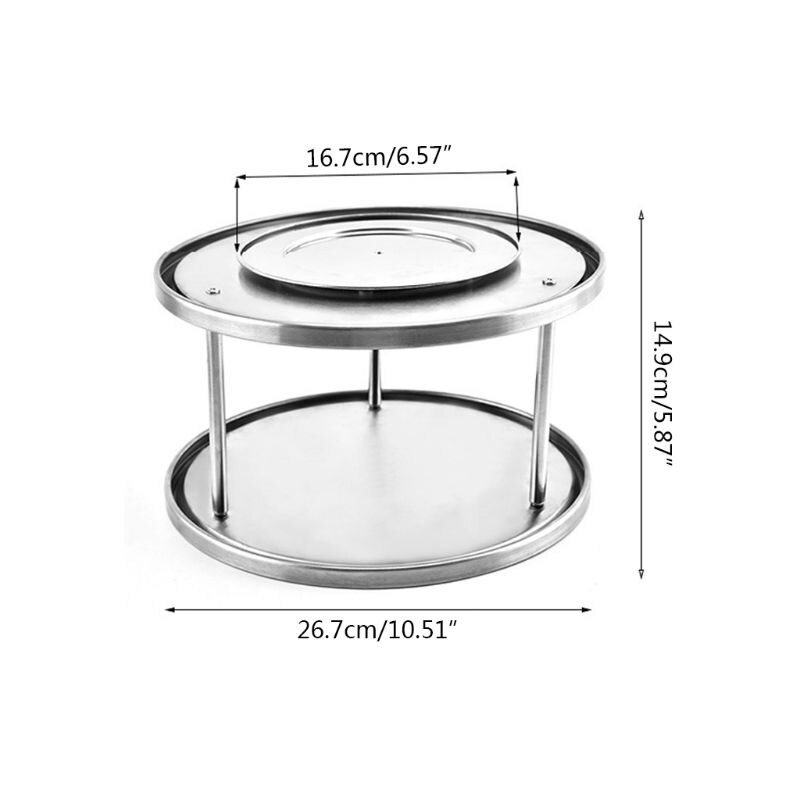 Stainless Steel 2 Tier Spices Turntable 360 Degree... – Grandado