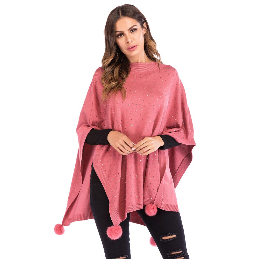 Joineles Solid Autumn Women Cloak Sweaters Round N... – Vicedeal