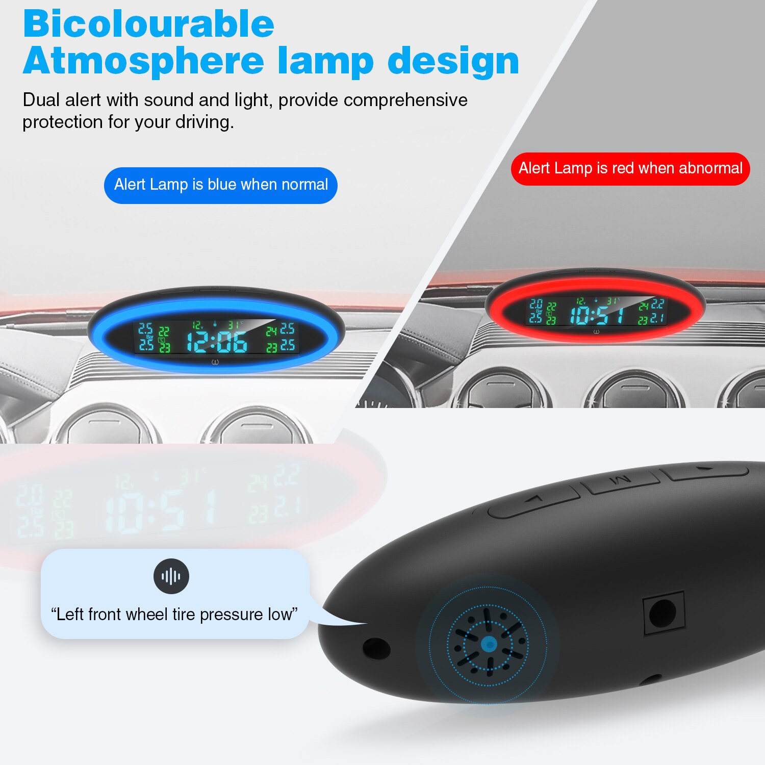 Tpms Met Klok 4 In 1 Lcd Display Auto Securit Band... – Vicedeal