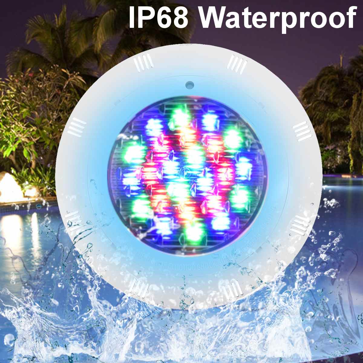Swimming Pool Light 24W LED RGB Underwater Light I... – Grandado