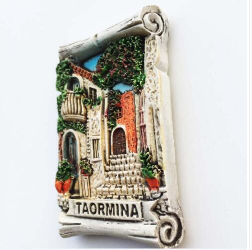 Italy Sicily Taormina Street View Fridge Magnet To... – Grandado