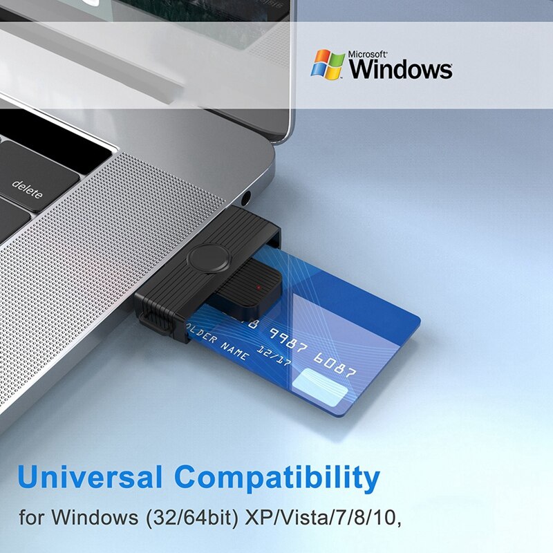 USB 2.0 Smart Card Reader Bank Card SIM CAC Cardre... – Vicedeal