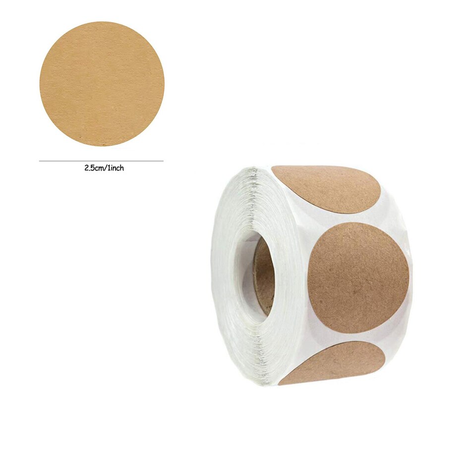 2.5cm Round Brown Label Stickers Reusable Waterpro... – Grandado