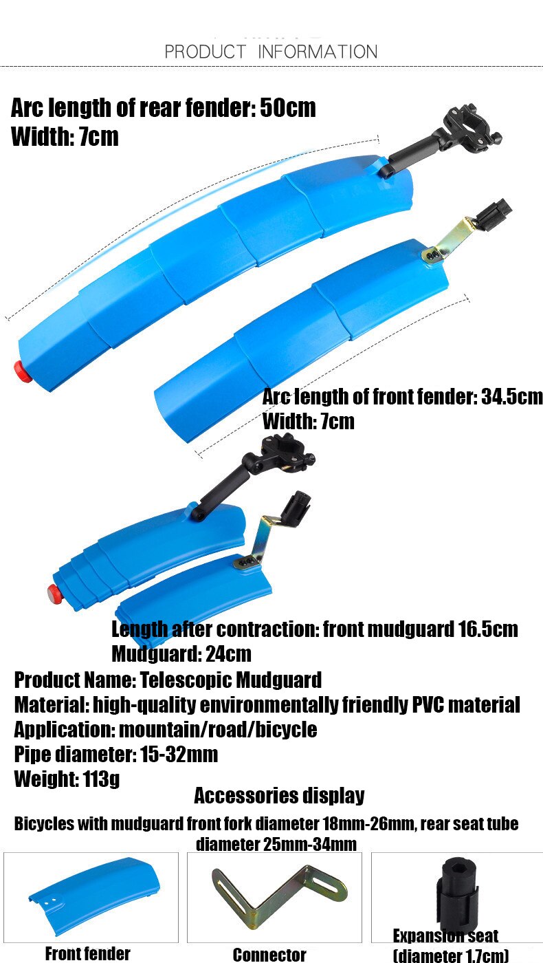Telescopische Vouwfiets Spatbord Met Achterlicht M... – Grandado