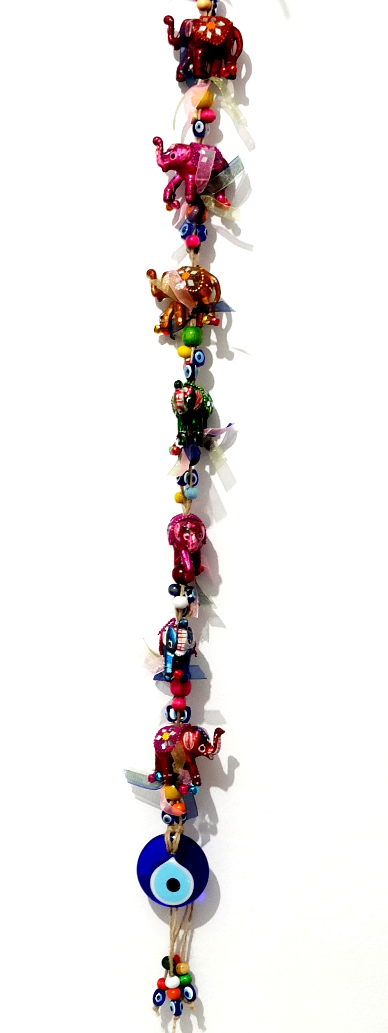 Authentic Seven Elephant Evil Eye Beaded Wall Orna... – Vicedeal