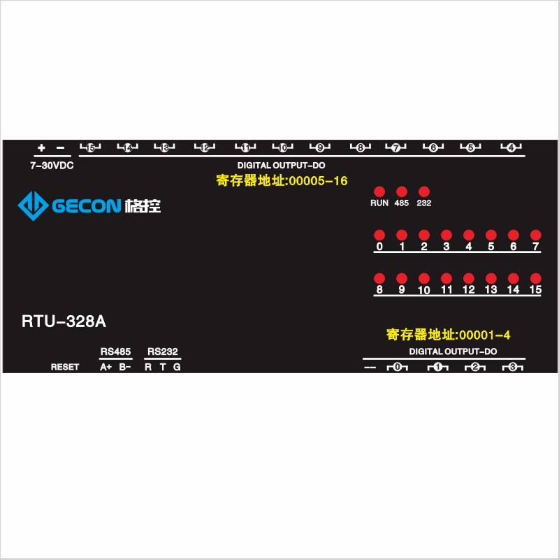 16-channel 4-way Relay Output Module Modbus RTU Un... – Grandado