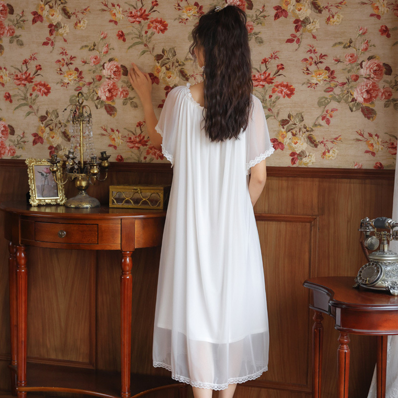 Fairy Night Dress Women Mesh Modal Long Sleep Gown... – Grandado