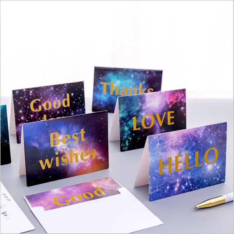 10Packs Envelope with star greeting card Cool Happ... – Grandado
