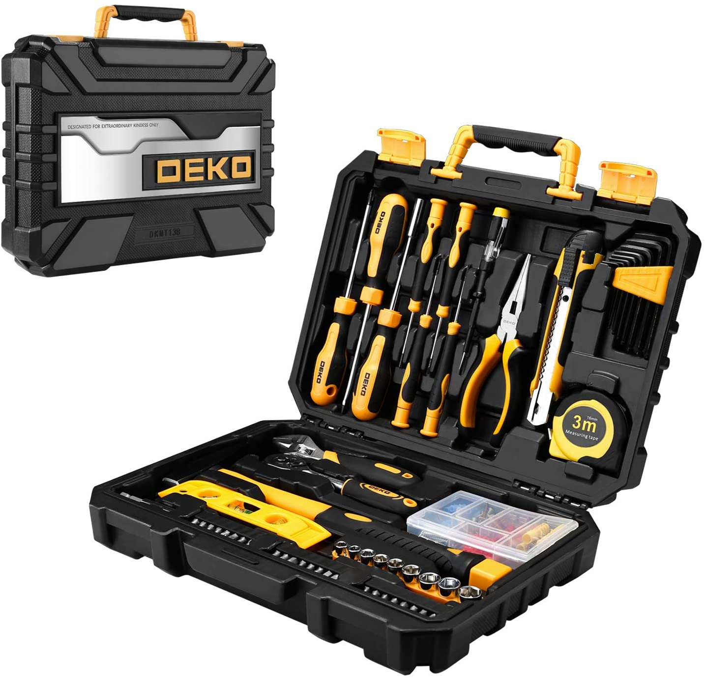 138 Piece Home Tool Kit, Universal Repair Tool Set... – Grandado