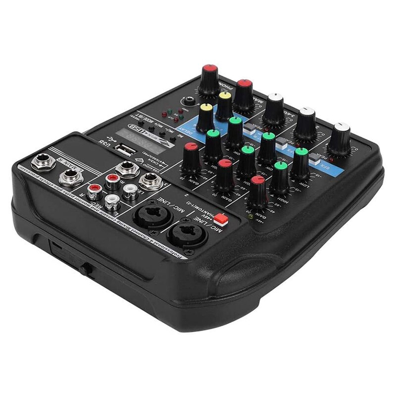 4Channels Audio Mixer Sound Mixing Console With Bl... – Grandado