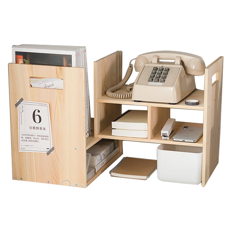 Large DIY Wooden Book Shelves Desk Organizer Offic... – Vicedeal