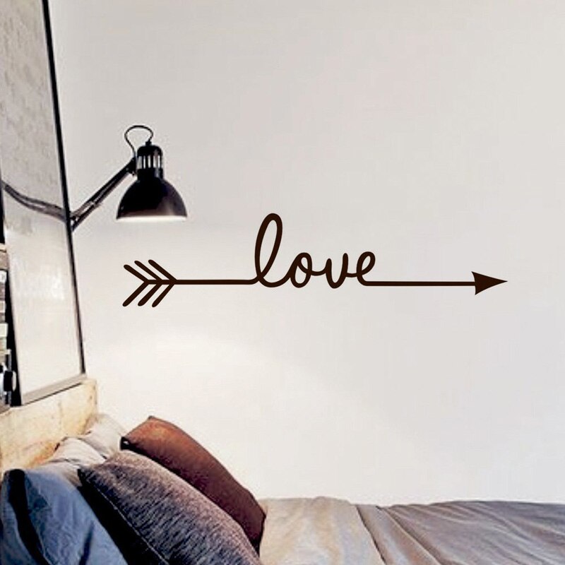 Romantic LOVE arrow Wall Sticker Living room bedro... – Grandado