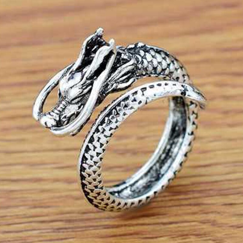Vintage Dragon Ring Adjustable Opening Rings Gold ... – Grandado