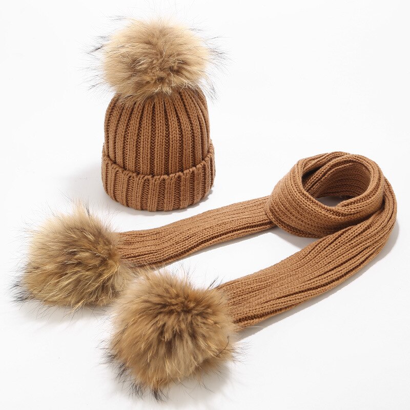 Kinderen Sjaal En Muts Sets Solid Meisje Faux Fur ... – Grandado