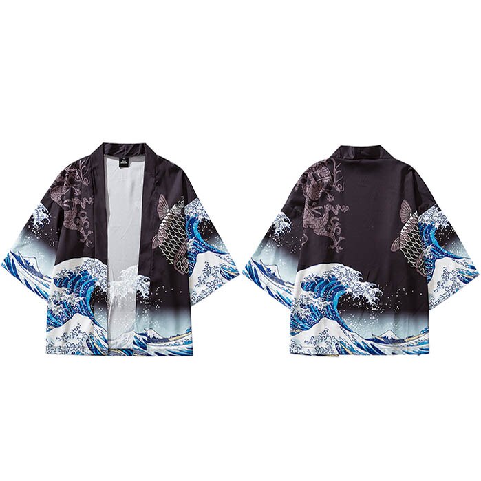 Harajuku Kimono Jacket Japanese Kanagawa Great Wav... – Grandado