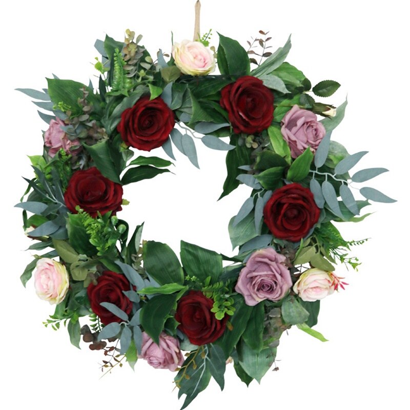 Artificial Rose Flower Wreath Summer Wreath For Fr... – Vicedeal