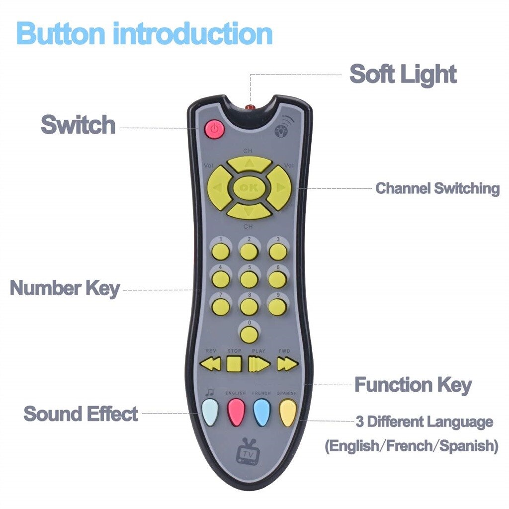 Kids Musical TV Remote Control Toy with Light and ... – Grandado