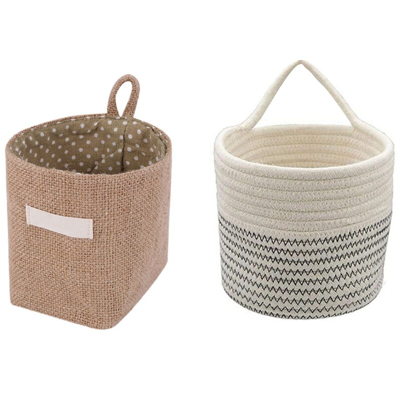 Cotton Linen Art Flower Pot Small Sack Hanging Jut... – Vicedeal