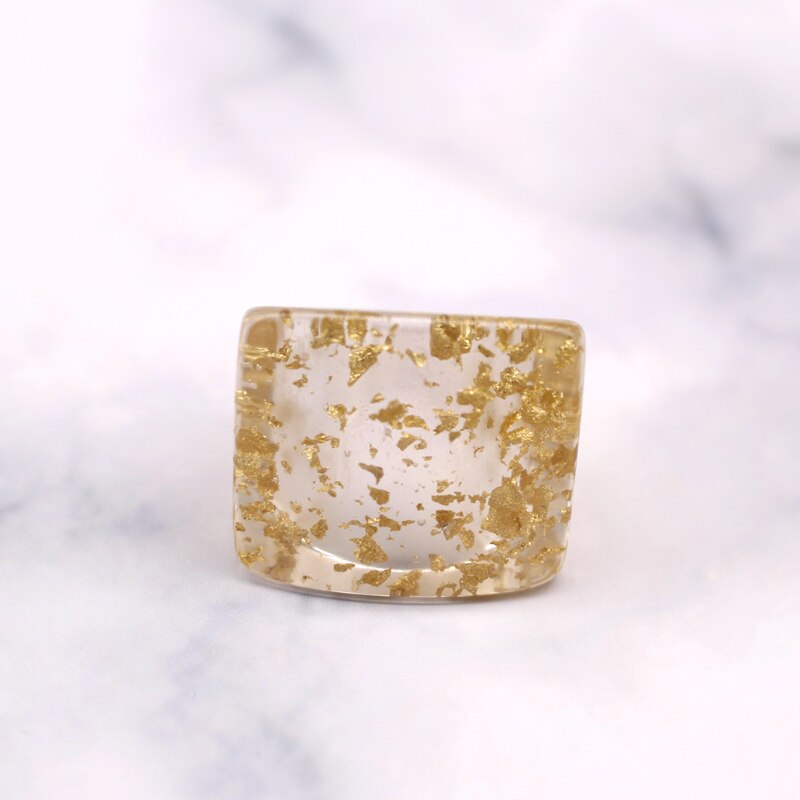 1Pc Vintage Vierkante Clear Resin Grote Ring Voor ... – Vicedeal