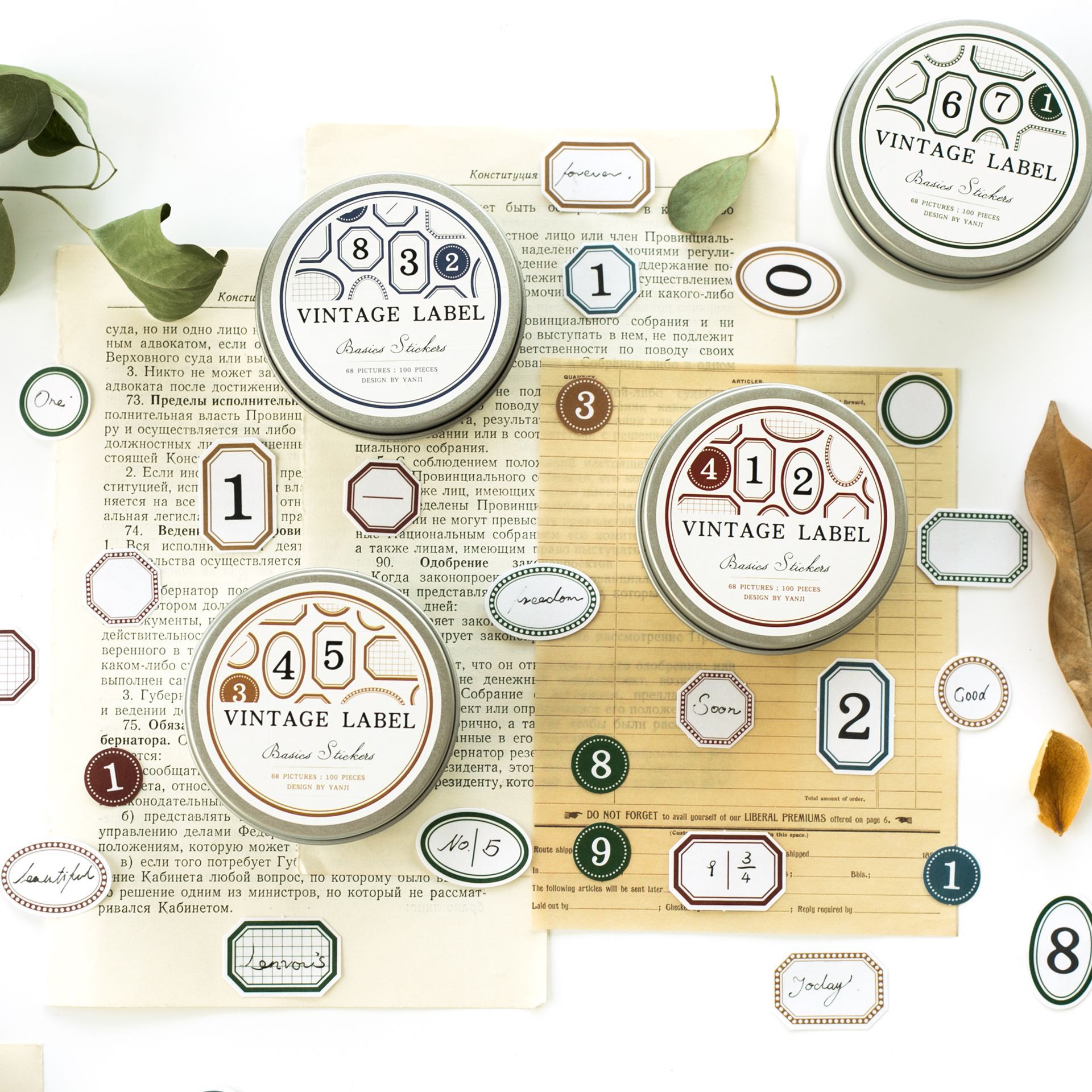 100 Pcs Retro small label series decorative Simpli... – Grandado