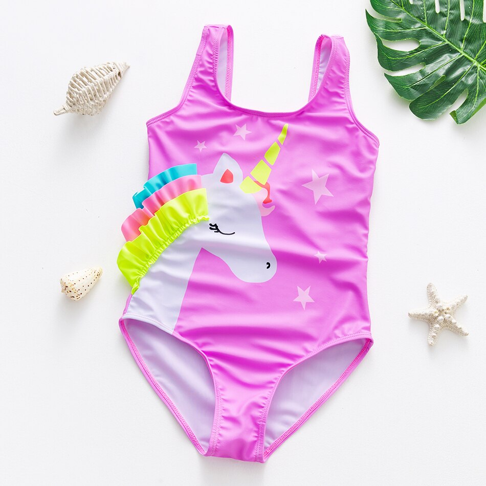 Girls Swimsuits One Piece Purple Unicorn Swimsuit ... – Vicedeal