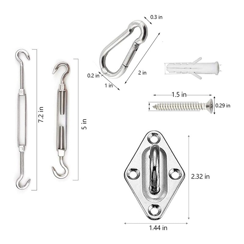 Zonnezeil Hardware Kit Voor Triple-Gedreven Zon Sh... – Vicedeal