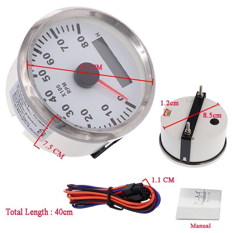 Marine Tachometer 8K Digital Meter fit Car Boat Di... – Grandado