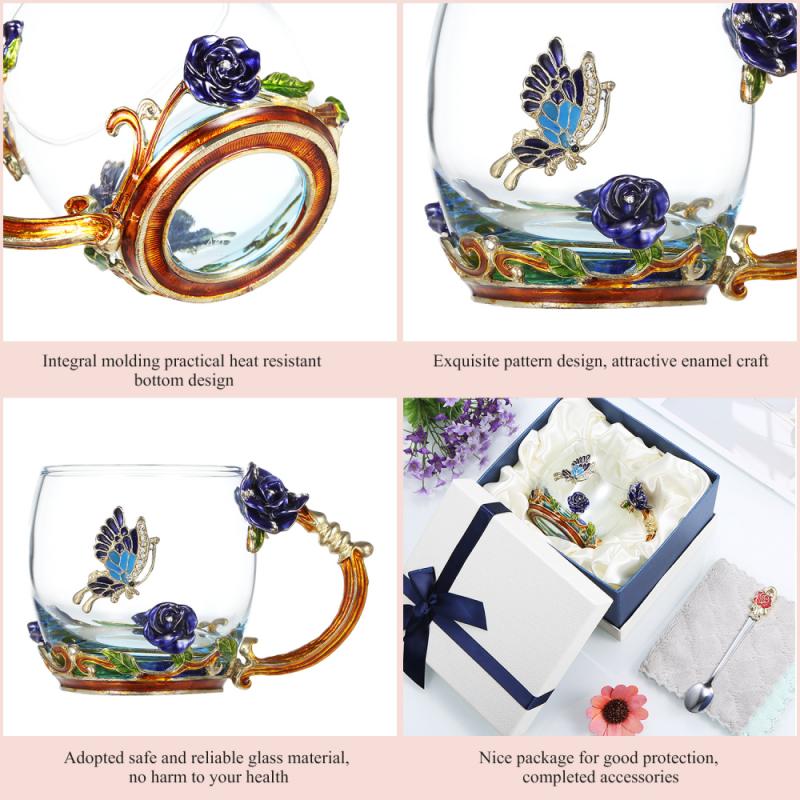 Enamel Colorful Flower Teacup Home Water Cup Livin... – Grandado