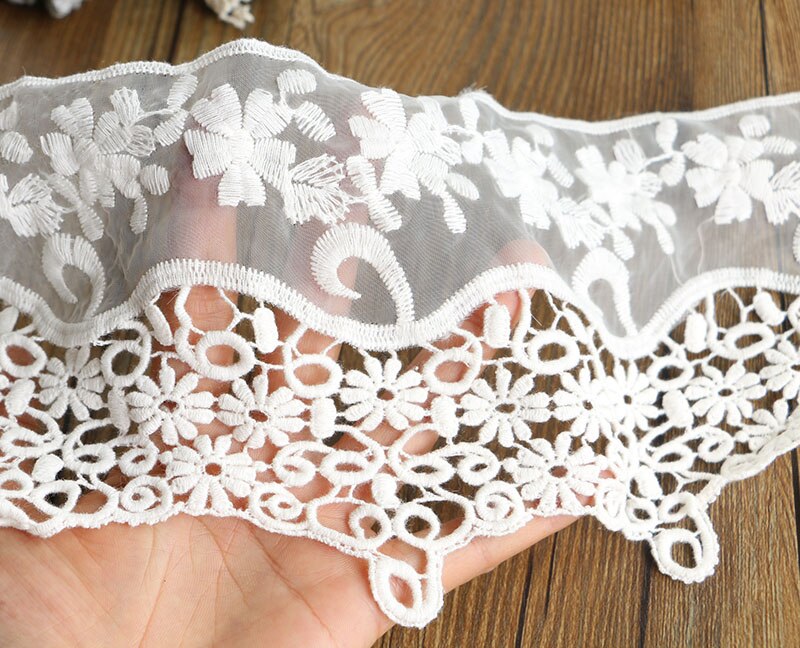 1yards 14cm cotton lace fabric DIY fabric lace flo... – Vicedeal
