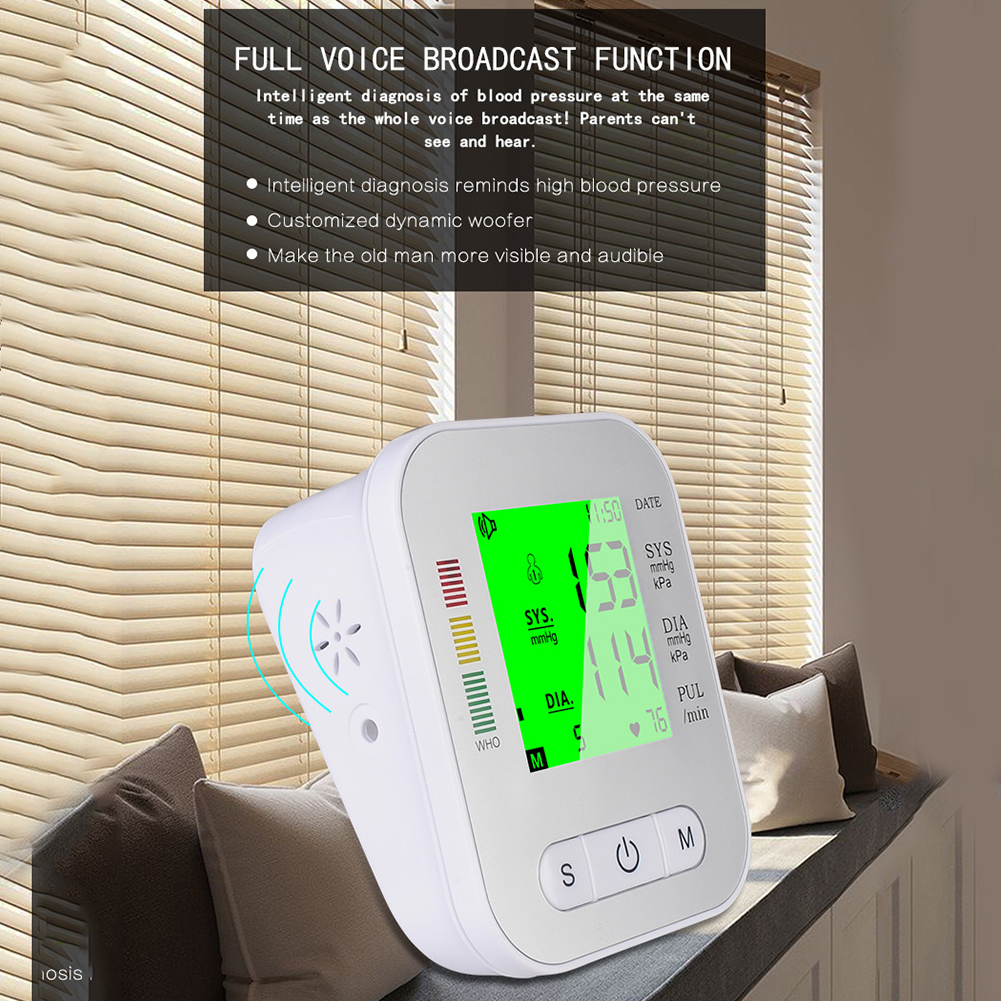 LCD Upper Arm Blood Pressure Monitor Pulse Meter T... – Grandado