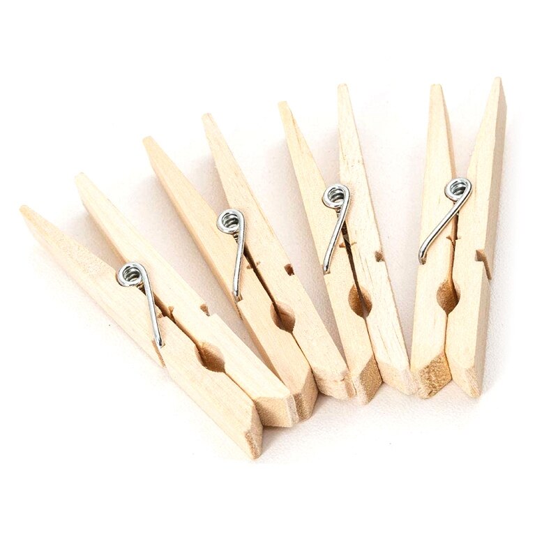100Pcs Clothes Pins, Durable Wood Clothing Pegs, S... – Vicedeal