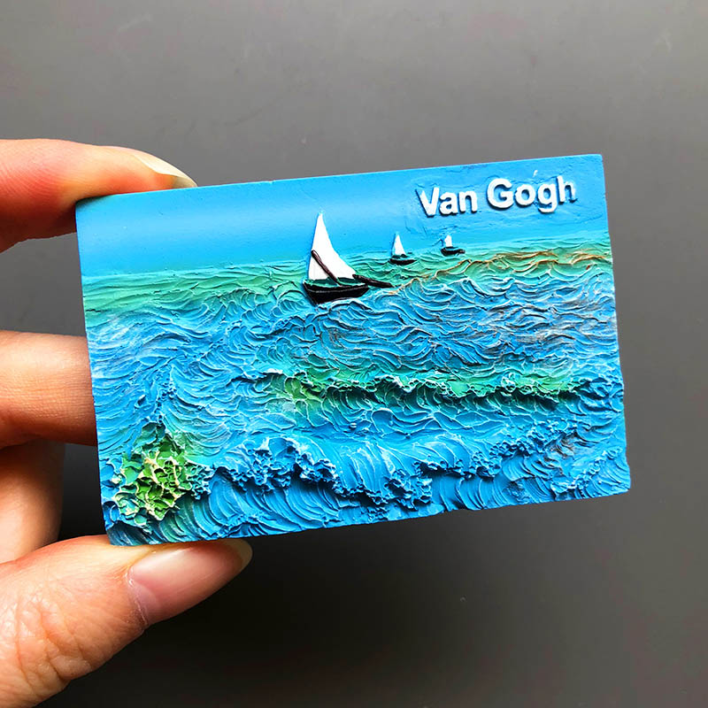 Tecknad van gogh-kylmagnet med harts, magnetisk pa... – Grandado