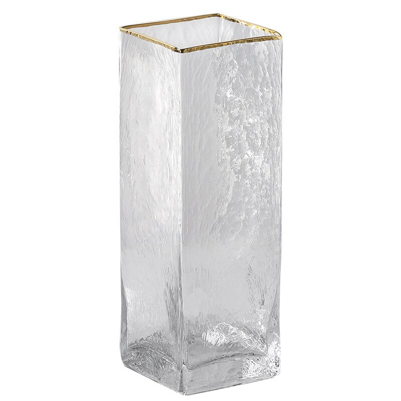 European-style Square Glass Vase Gold-plated Hydro... – Grandado