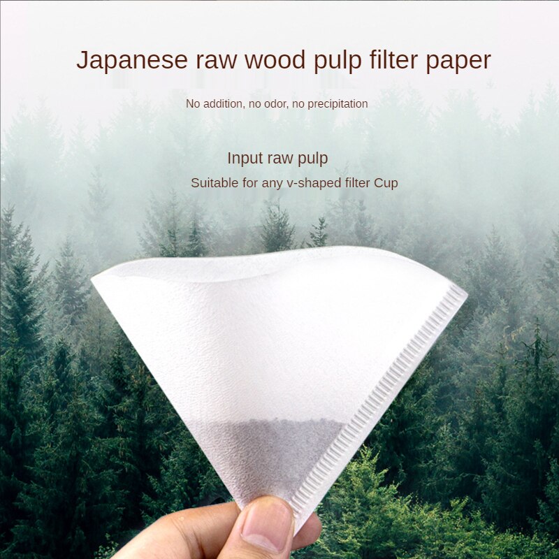 V60 coffee filter paper V-shaped log pulp cone-sha... – Grandado